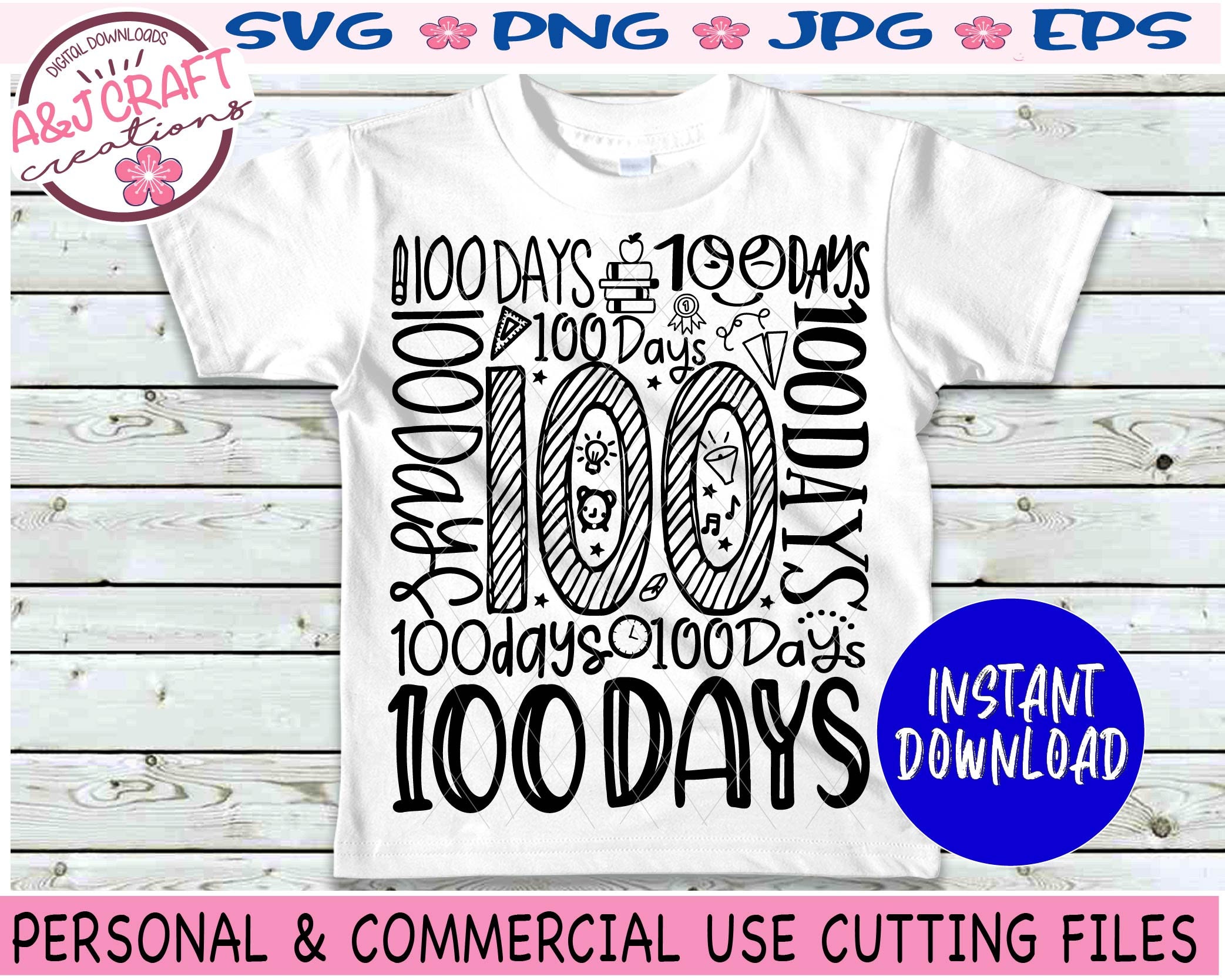 100 Days of School svg Teacher 100 day svg 100 Days svg | Etsy