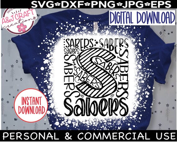 SABERS SVG Sabers Typography Sabers Football Svg Typography | Etsy