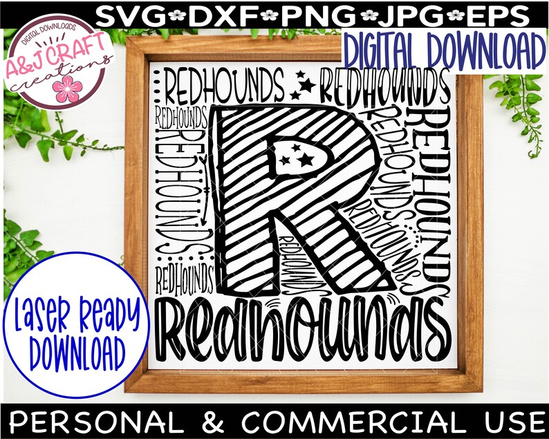 REDHOUNDS SVG Redhounds Football Svg Typography Svg - Etsy