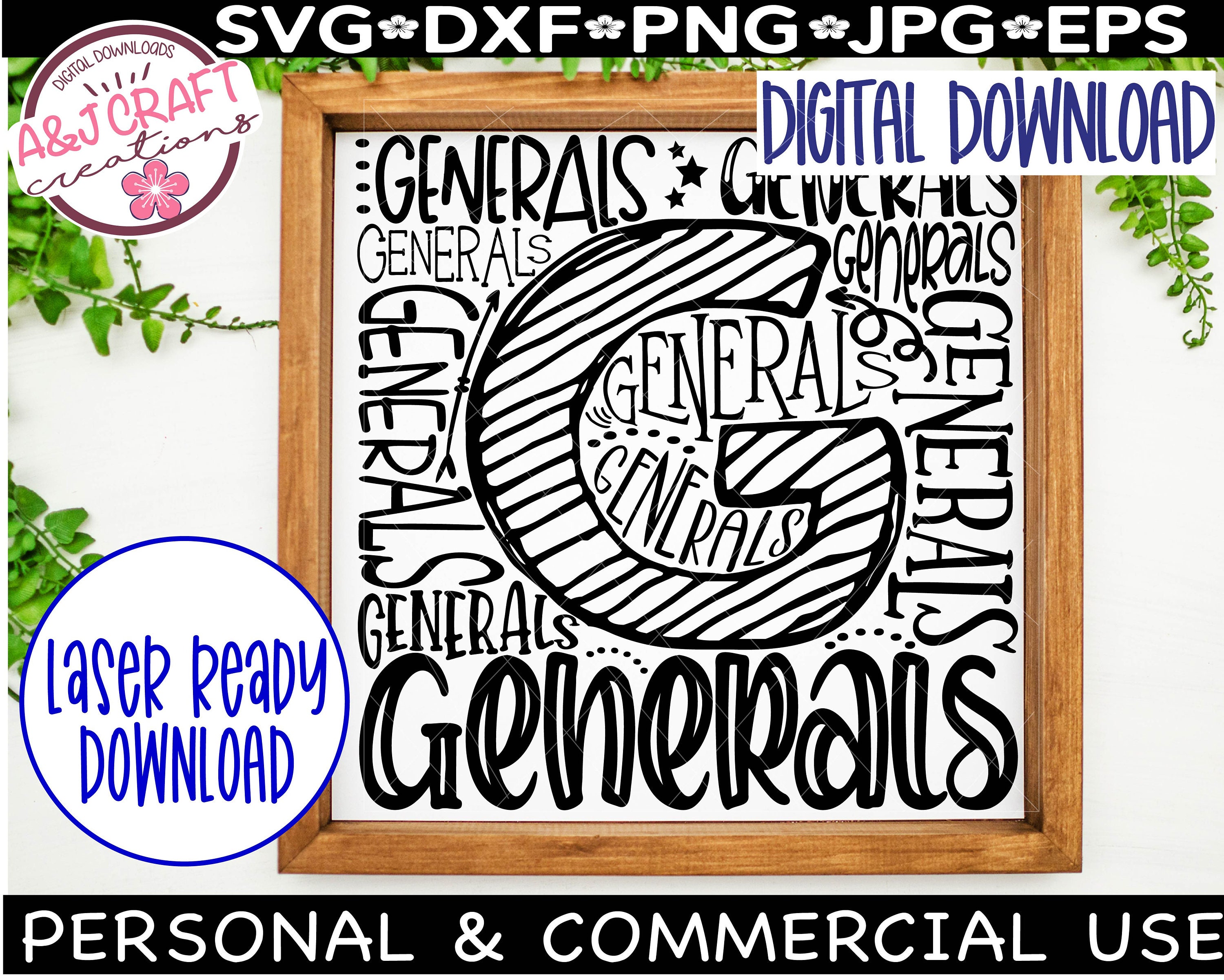 Generals SVG Generals Typography Svg Generals Football Svg - Etsy