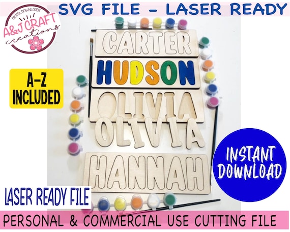Name Puzzle SVG Name Puzzle Laser File Name Puzzle Svg - Etsy