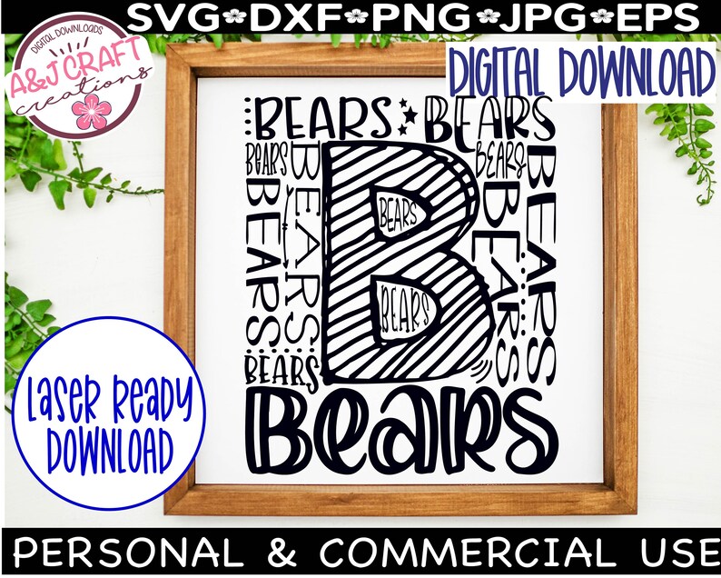 Bears SVG, Bears Football Svg, Go Bears Svg, Bears Mascot Svg, Bears ...