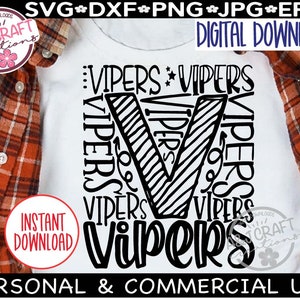 Vipers SVG, Vipers Typography, Vipers Football Svg, Vipers School ...