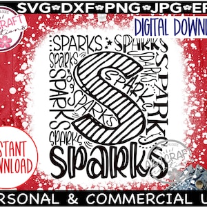 Sparks SVG, Sparks Typography, Sparks Mascot Svg, Sparks Baseball Svg ...