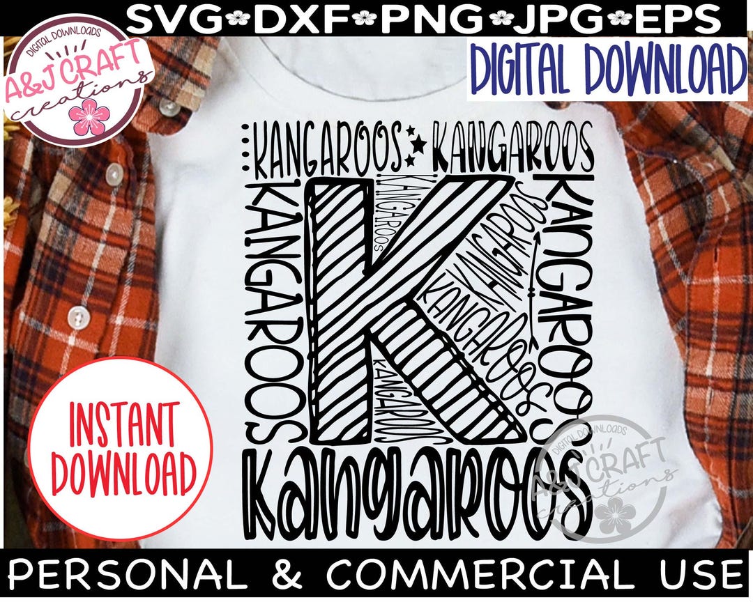 Kangaroos SVG, Kangaroos Typography, School Spirit Shirt Svg, Roos ...