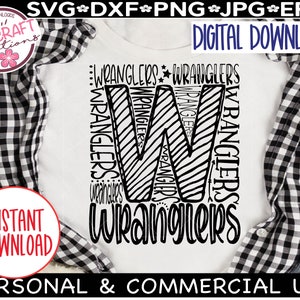 Wranglers SVG, Wranglers Typography Svg, Wranglers Football Svg ...