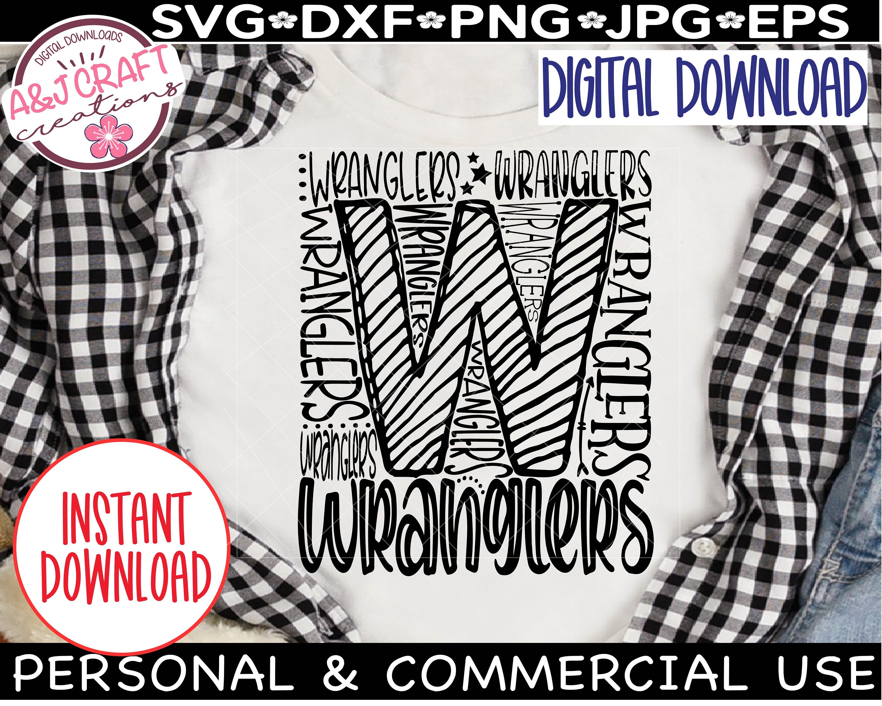 Wranglers SVG, Wranglers Typography Svg, Wranglers Football Svg ...