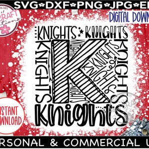 Knights Typography SVG, Knights Svg, Knights Football Svg, Knights ...