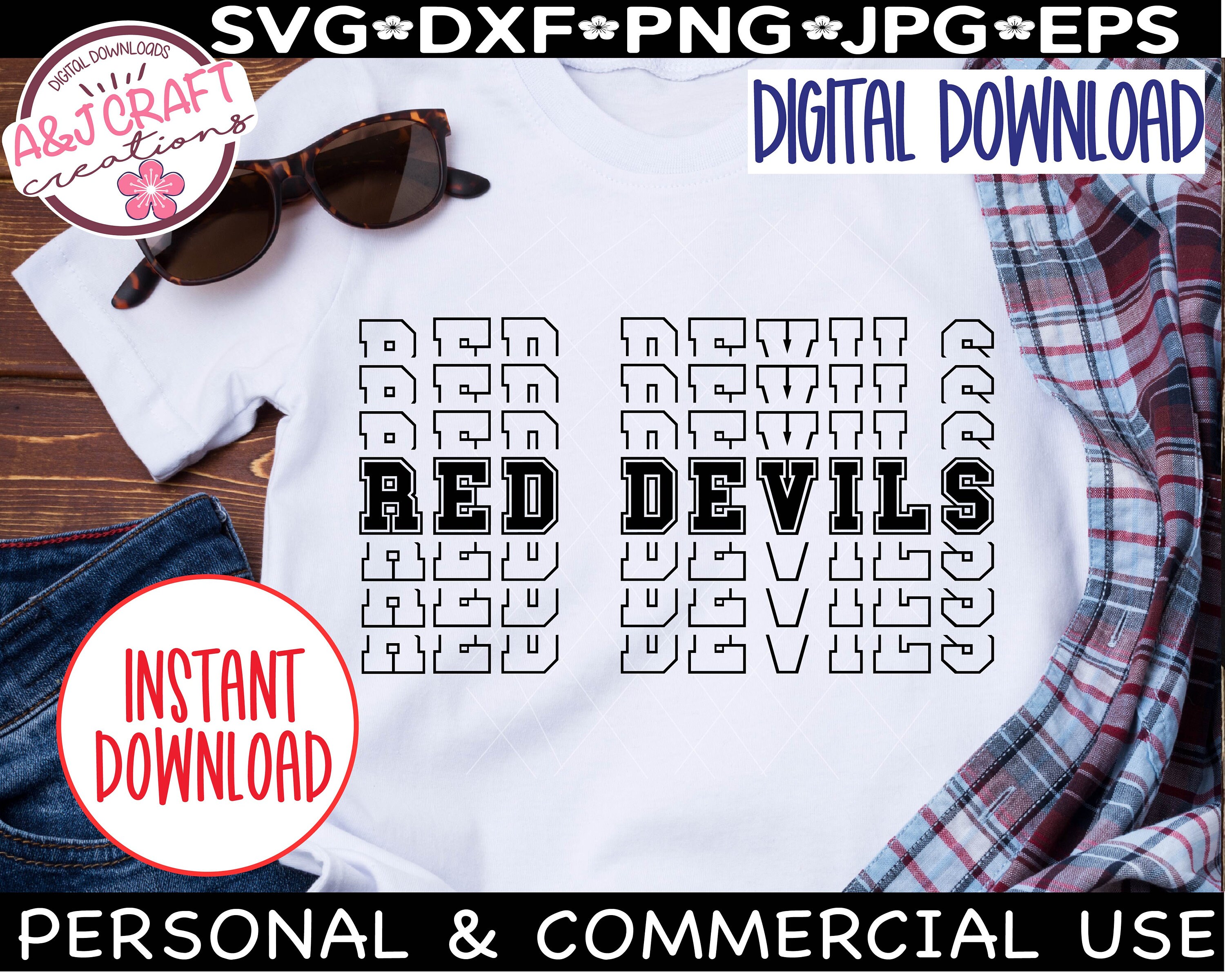 RED DEVILS SVG Red Devils Football Svg Red Devils Cheer Svg - Etsy ...