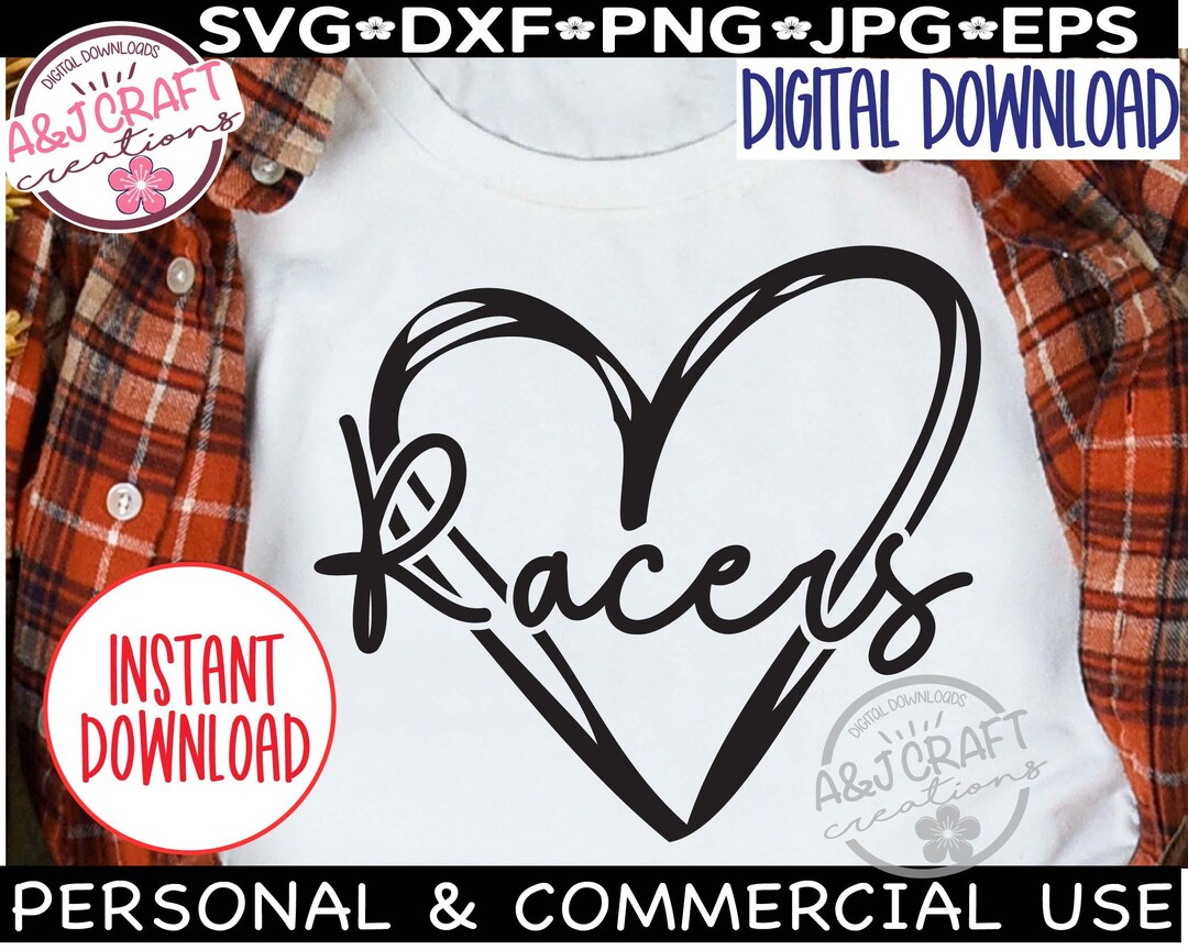 Racers Heart SVG, Racers Football Svg, Go Racers Svg, Racers Team ...