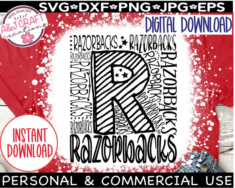 RAZORBACKS SVG, Razorback Typography Svg, Razorback Sublimation ...