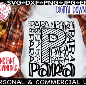 Paraprofessional Svg, Para Typography, Paraeducator Shirt, Para Life ...