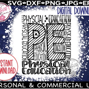 PE Svg, PE Teacher Typography Svg, Physical Education Teacher, PE ...