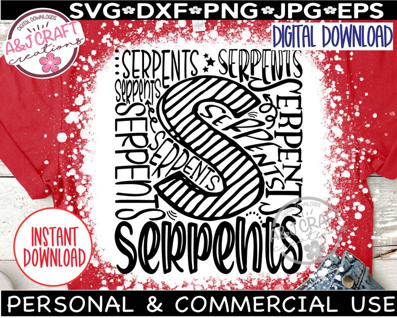 Serpents SVG, Serpents Typography, Serpents Football Svg, Serpents ...