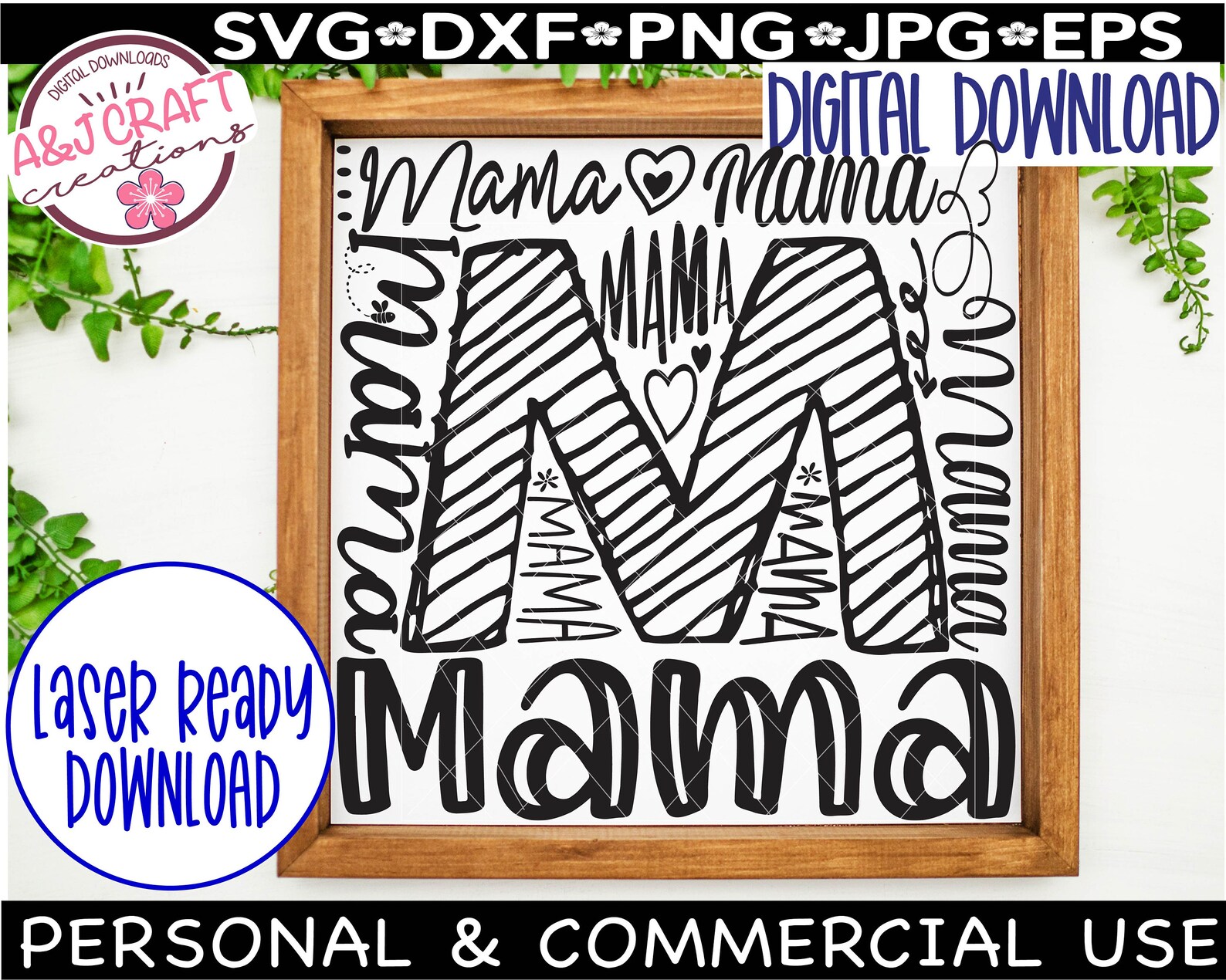 Mama SVG, Word Art Svg, Typography Svg, Mimi Svg, Blessed Mimi Svg ...