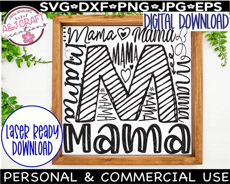 Mama SVG Word Art Svg Typography Svg Mimi Svg Blessed Mimi - Etsy