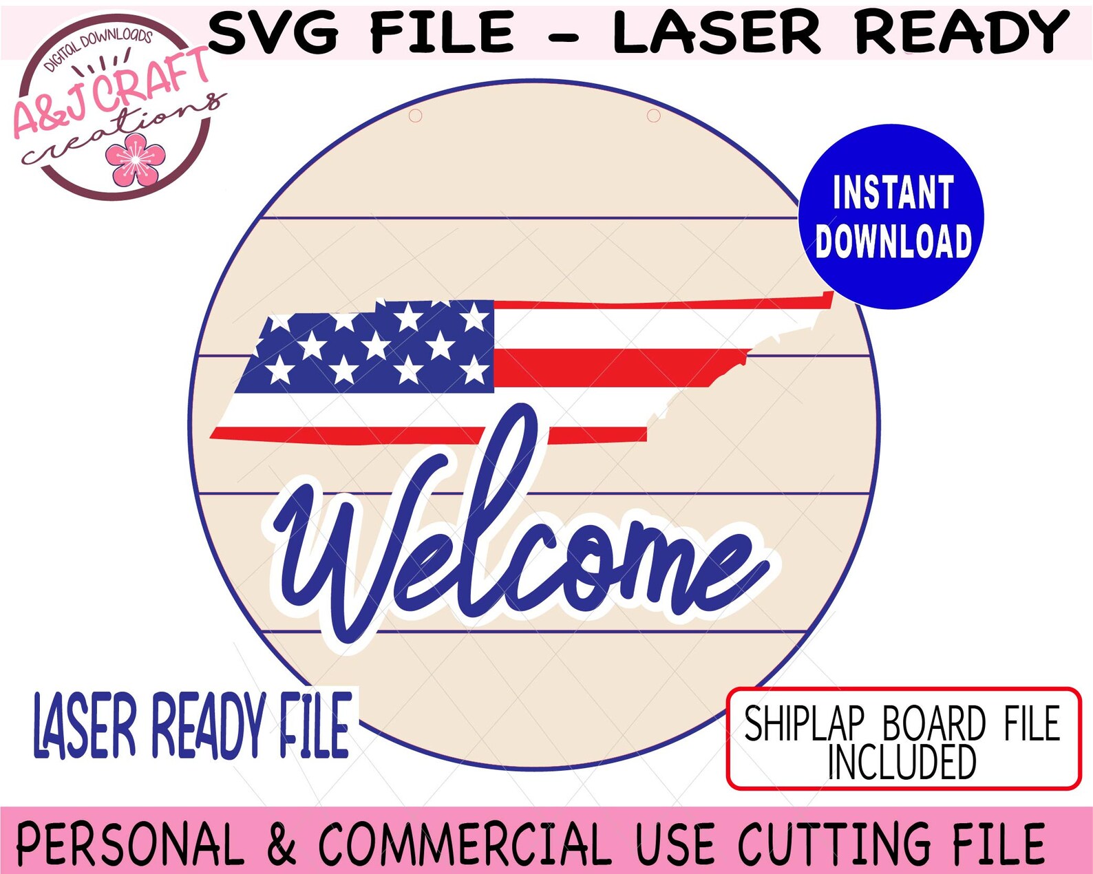 TENNESSEE Welcome Sign svg Laser Ready Svg Patriotic Welcome | Etsy