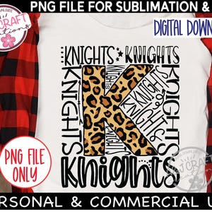 KNIGHTS Leopard Print PNG, Knights Sublimation, Knights Football Png ...