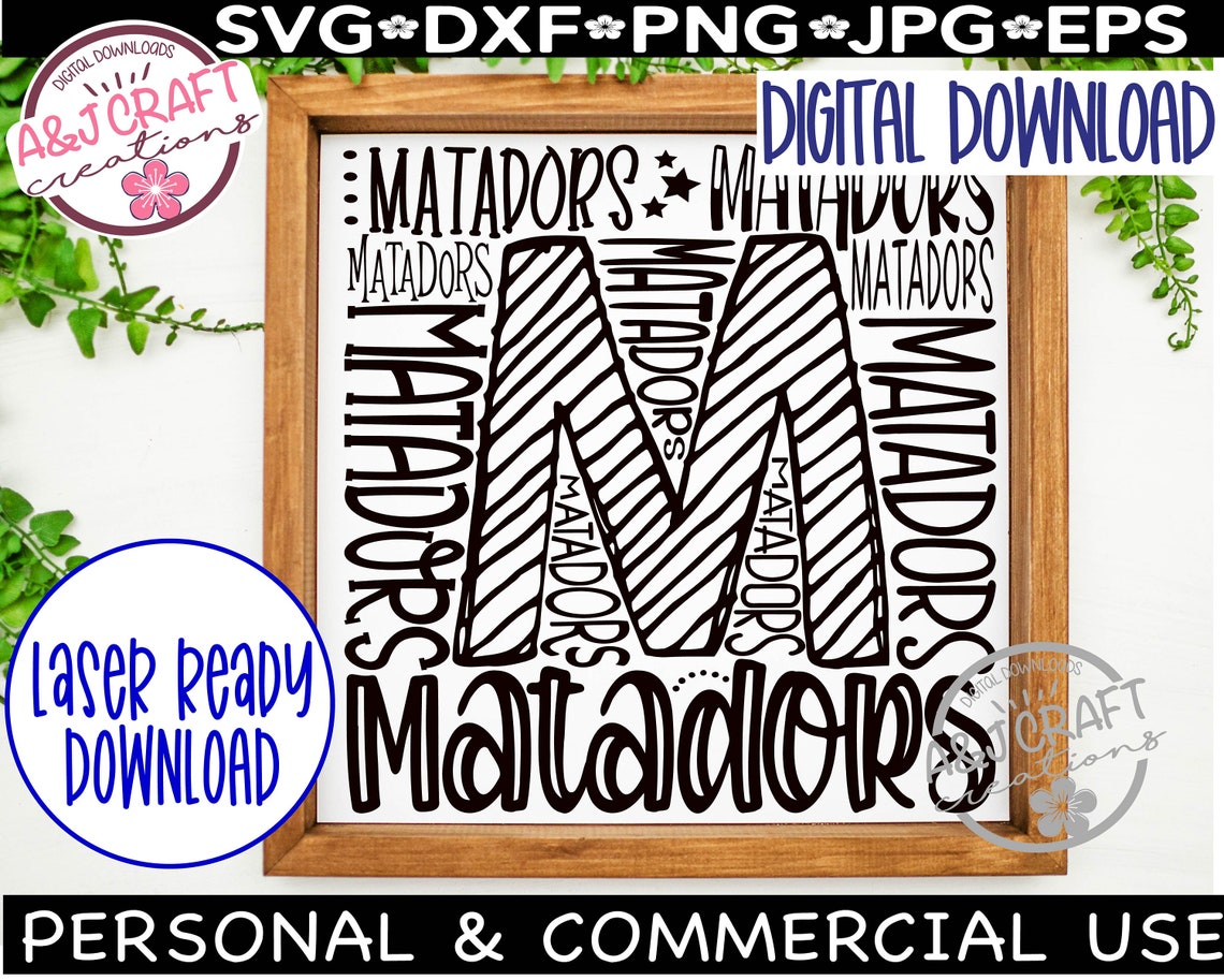 Matadors SVG Matadors Typography Matadors Football Svg - Etsy