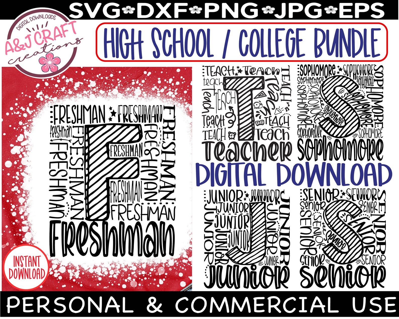 High School Bundle SVG Senior SVG Freshman Svg Sophomore - Etsy