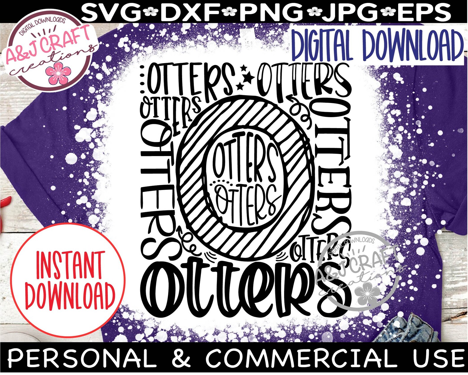 Otters SVG, Otters Typography Svg, Otters Football Svg, Team Spirit ...