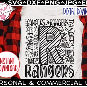 Rangers SVG, Rangers Word Art Svg, Rangers Typography Svg, Rangers ...