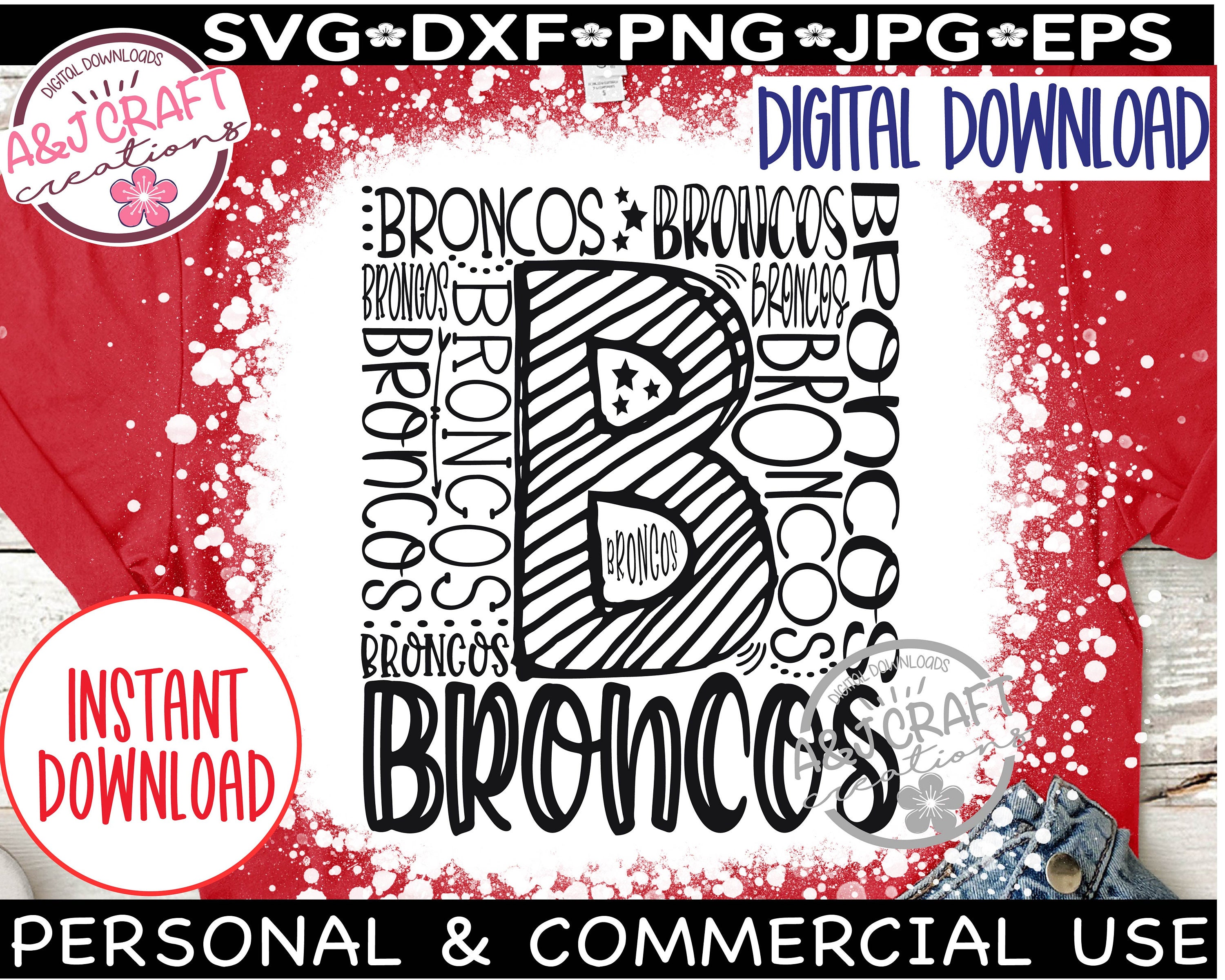 BRONCOS SVG, Broncos Typography, Broncos Basketball, Broncos Football ...