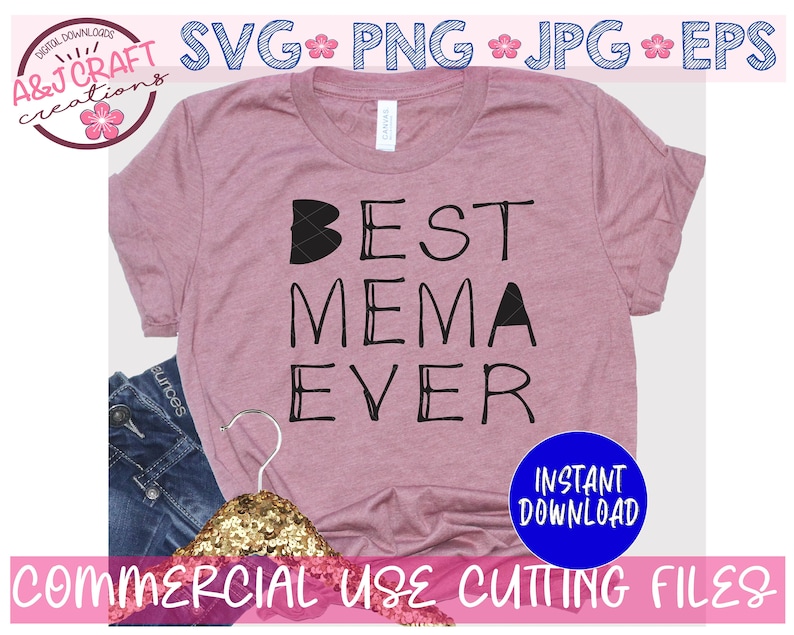 Best Mema Ever Svg Best Mema Svg Grandma Svg Files Mothers - Etsy