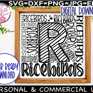 RICEBIRDS Typography SVG, Ricebirds Football Svg, Ricebirds Fan Png ...