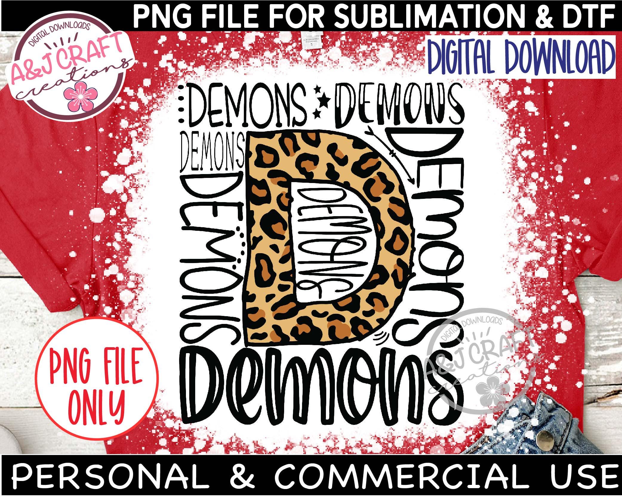 Demons PNG, Demons Sublimation, Demons Football Png, Typography Png ...