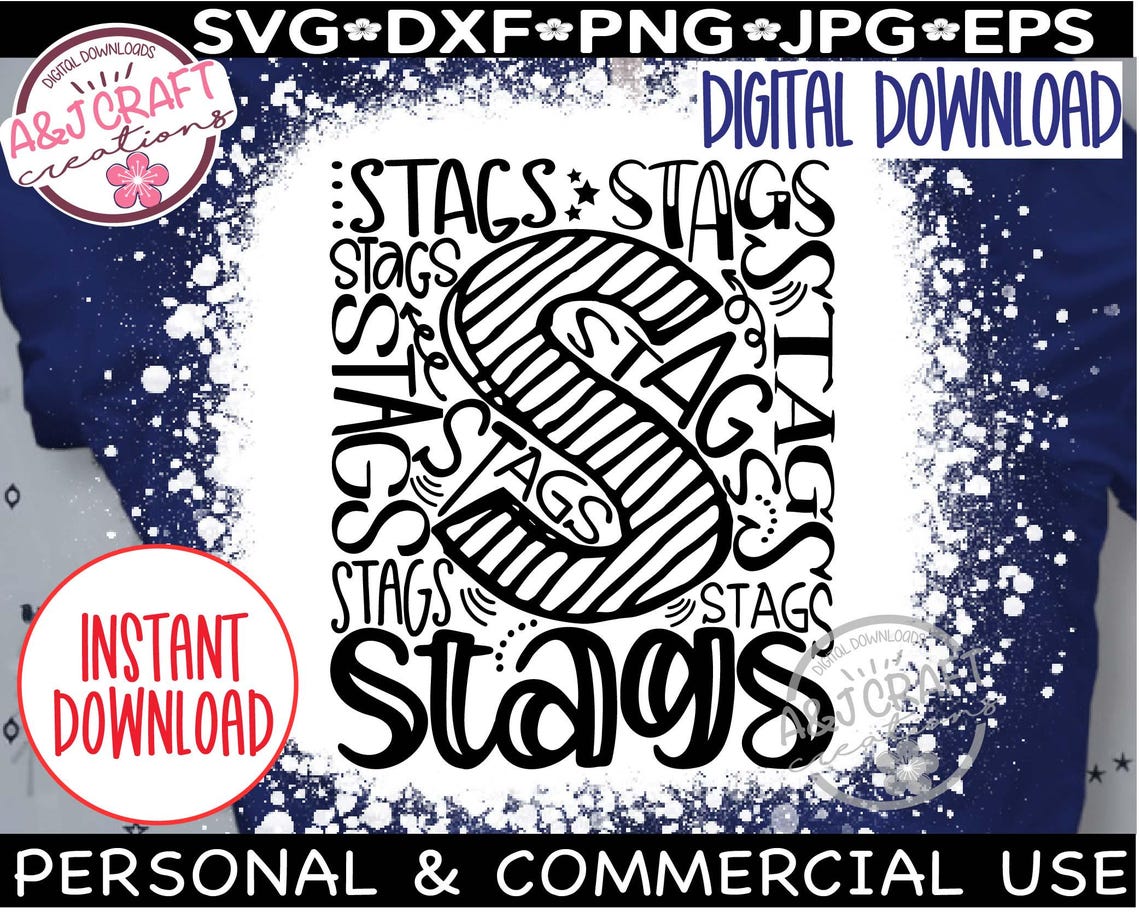 Stags SVG, Stags Football Svg, Stags Baseball Svg, Stags Typography Svg ...