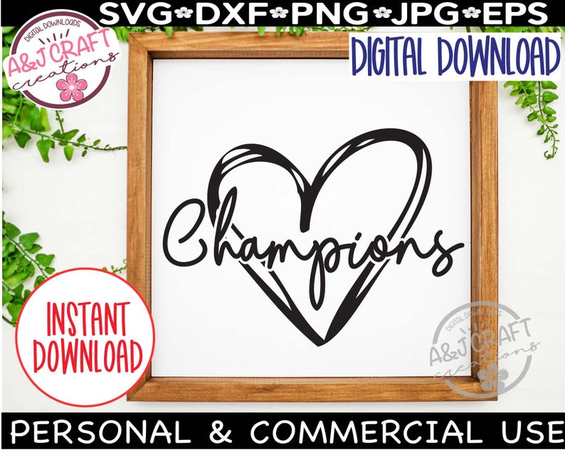Champions Heart SVG, Champions Football Svg, Champions Baseball ...