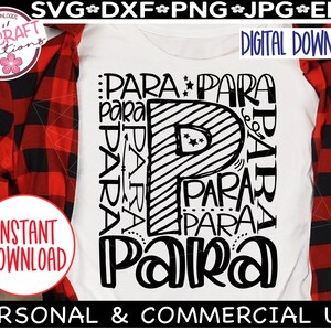 Paraprofessional Svg, Para Typography, Paraeducator Shirt, Para Life ...