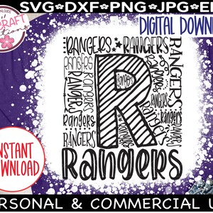 Rangers SVG, Rangers Word Art Svg, Rangers Typography Svg, Rangers ...