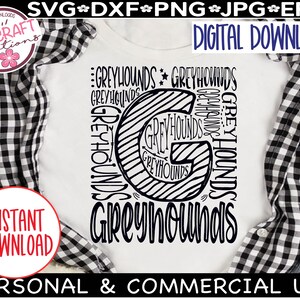 Greyhounds SVG, Greyhound Typography Svg, Greyhounds Football Svg ...