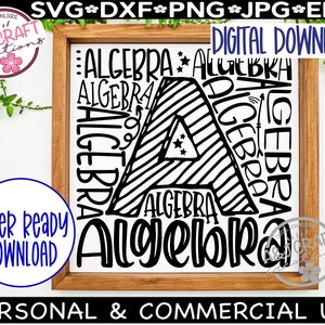 Algebra Svg, Algebra Typography Svg, Algebra Teacher Svg, Algebra ...