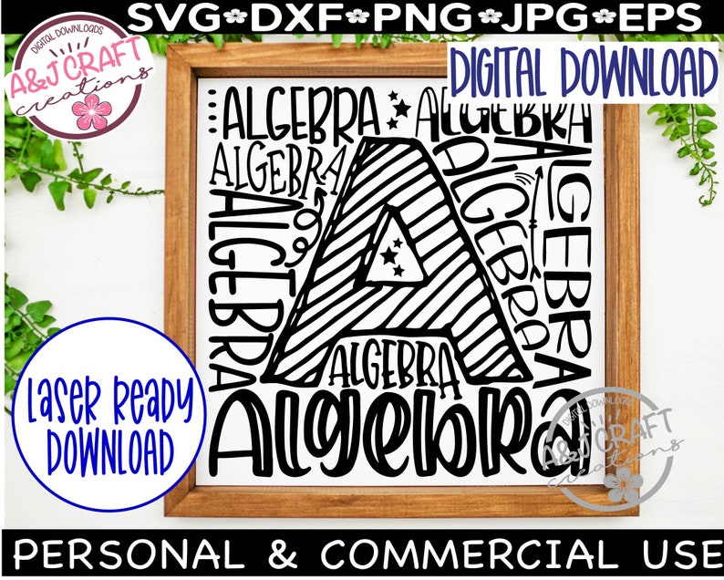 Algebra Svg, Algebra Typography Svg, Algebra Teacher Svg, Algebra ...