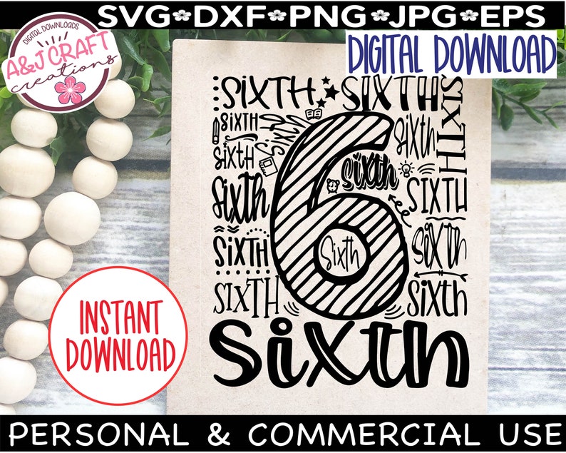 6th Grade Typography Svg 6th Sixth Grade SVG 6th Grade - Etsy
