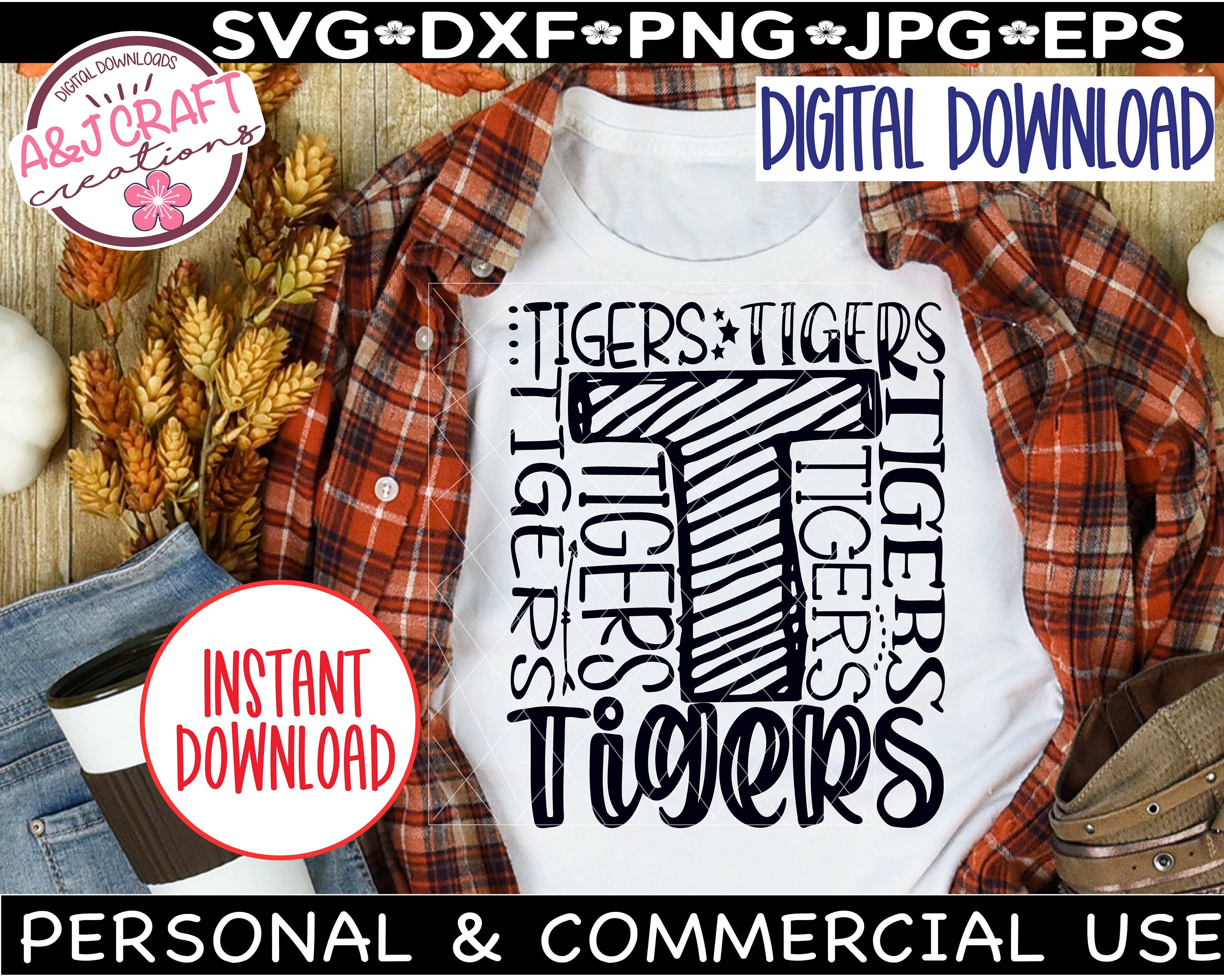 Tigers SVG, Tigers Typography, Tigers Football Svg, Tigers Basketball ...