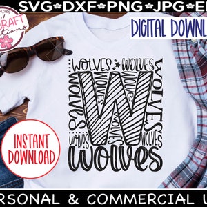 WOLVES Typography SVG, Wolves Basketball Svg, Wolves Svg, Wolves School ...