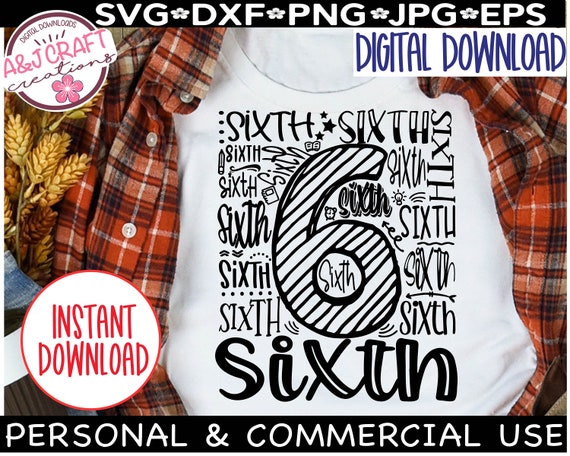 6th Grade Typography Svg 6th Sixth Grade SVG 6th Grade - Etsy