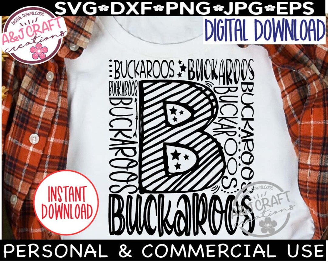 BUCKAROOS SVG, Buckaroos Football Svg, Buckaroos Mascot Svg, Typography ...