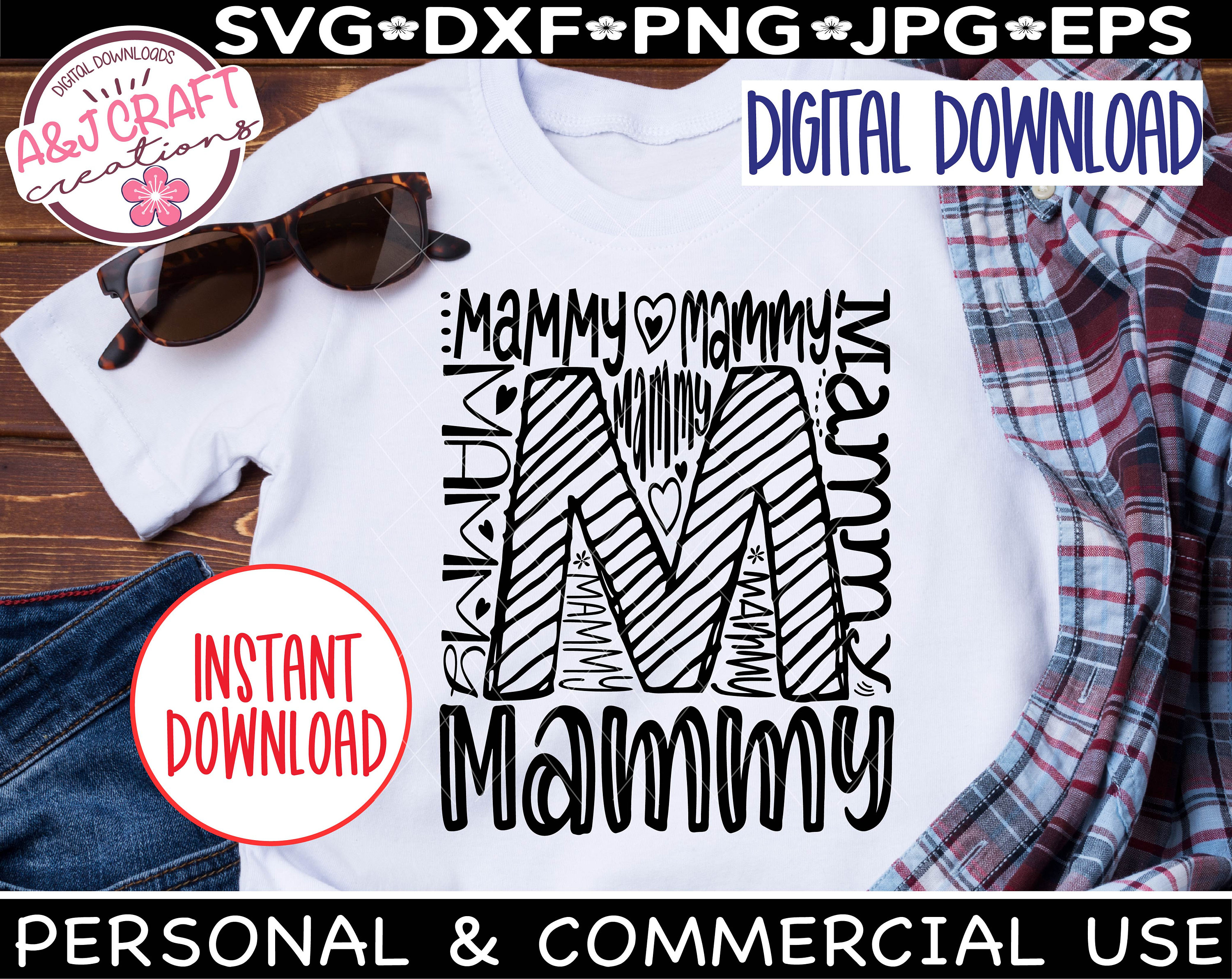 Mammy SVG Typography Tshirt Svg Typography Svg Blessed | Etsy