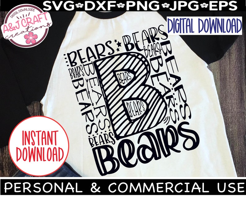 Bears SVG Bears Football Svg Go Bears Svg Bears Mascot Svg - Etsy