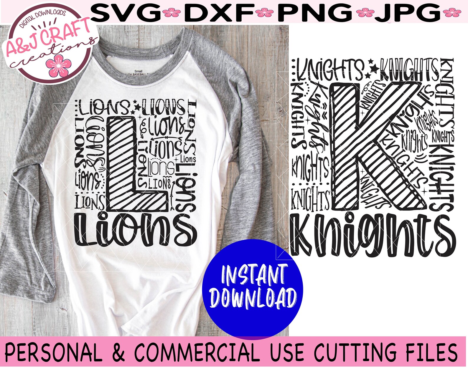 School Mascot Bundle svg School Spirit Shirt svg typography | Etsy