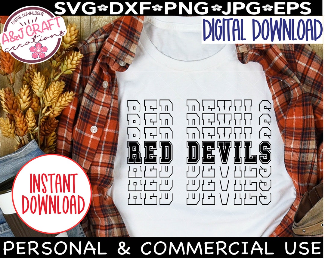 RED DEVILS SVG, Red Devils Football Svg, Red Devils Cheer, Red Devils ...