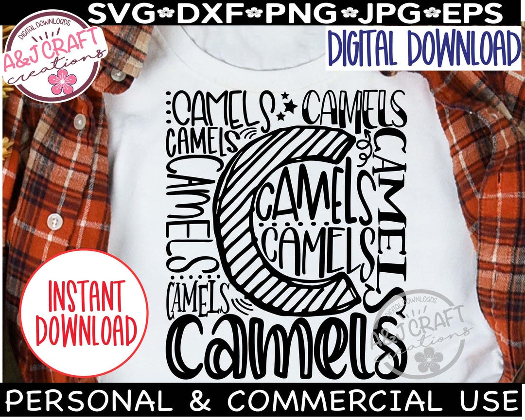 Camels Typography SVG, Camels Team School Mascot, Camels Football ...