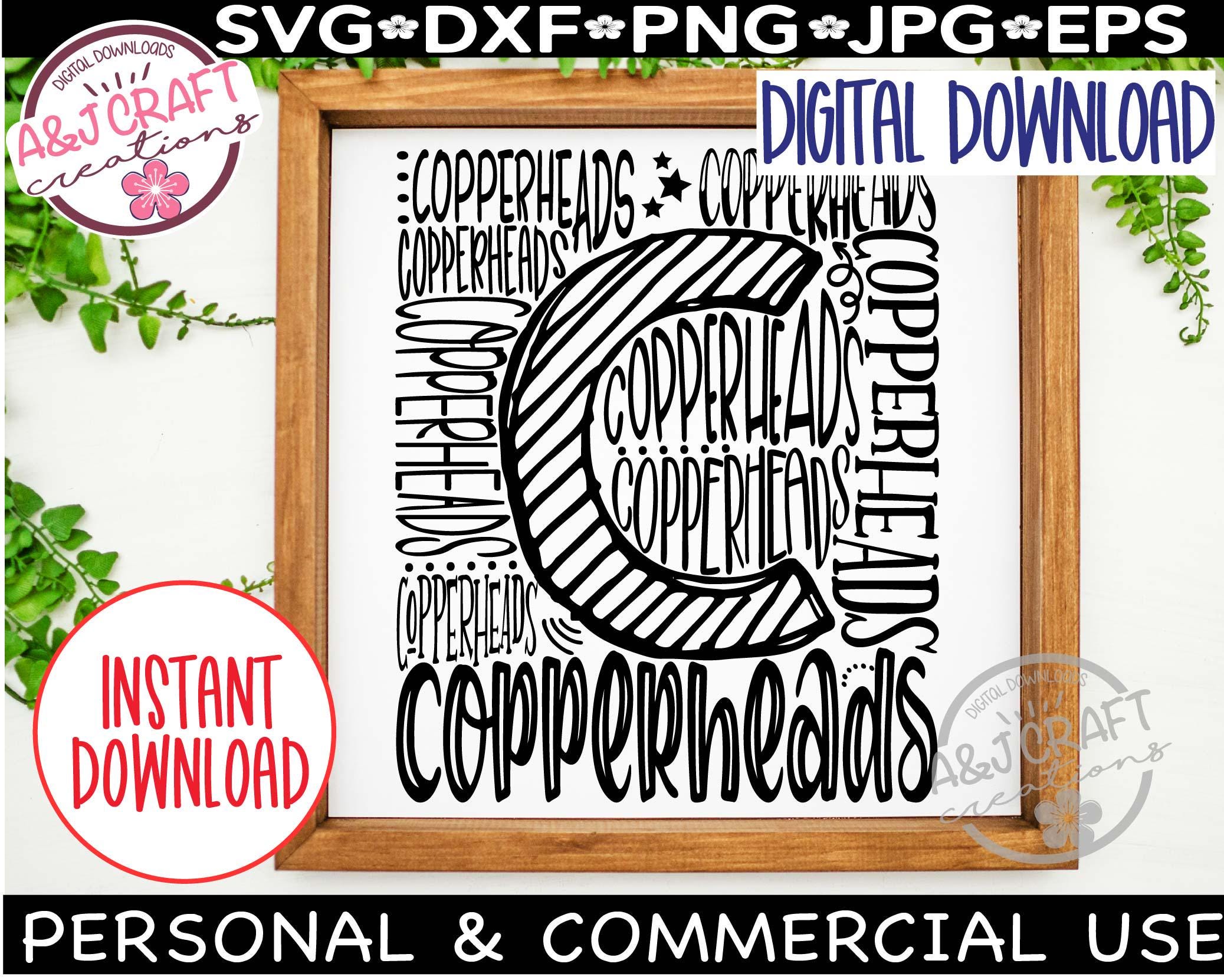 Copperheads Typography SVG, Copperheads Basketball, Copperheads School ...
