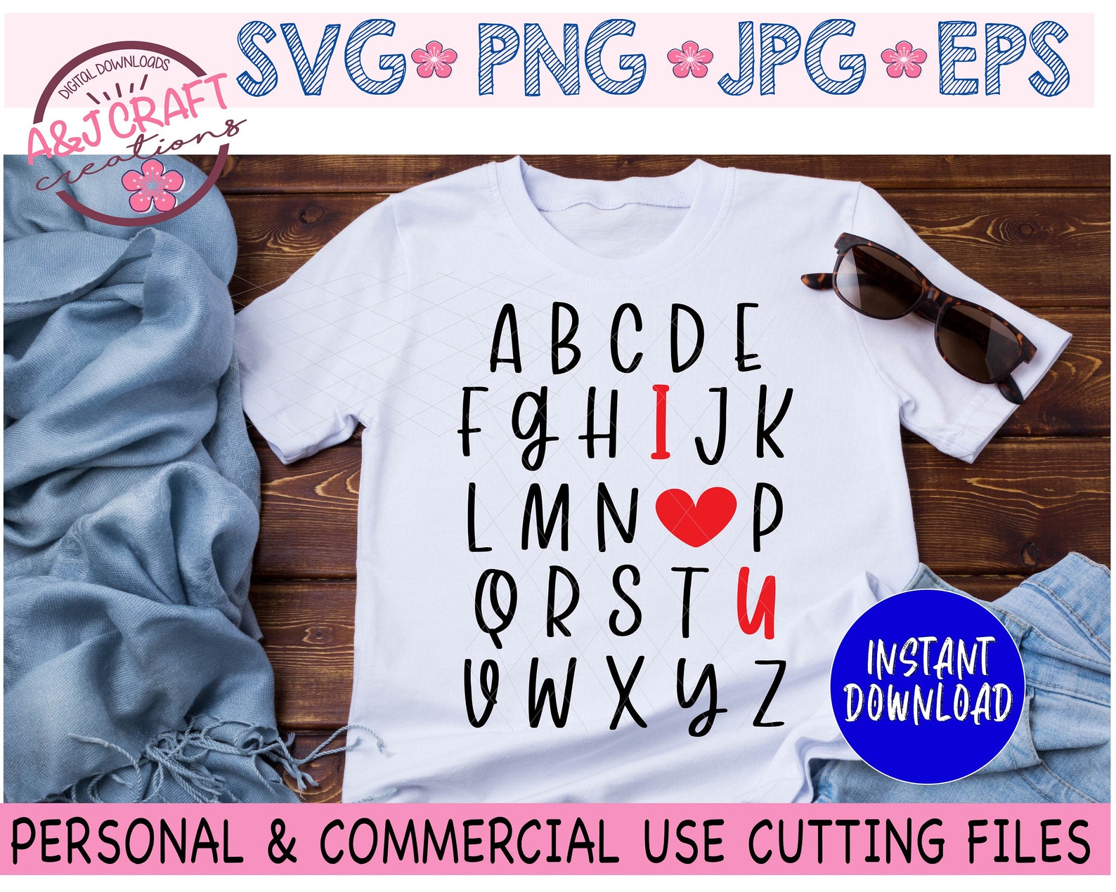 Alphabet I Love You Svg ABC I Love You Svg Valentine Day - Etsy
