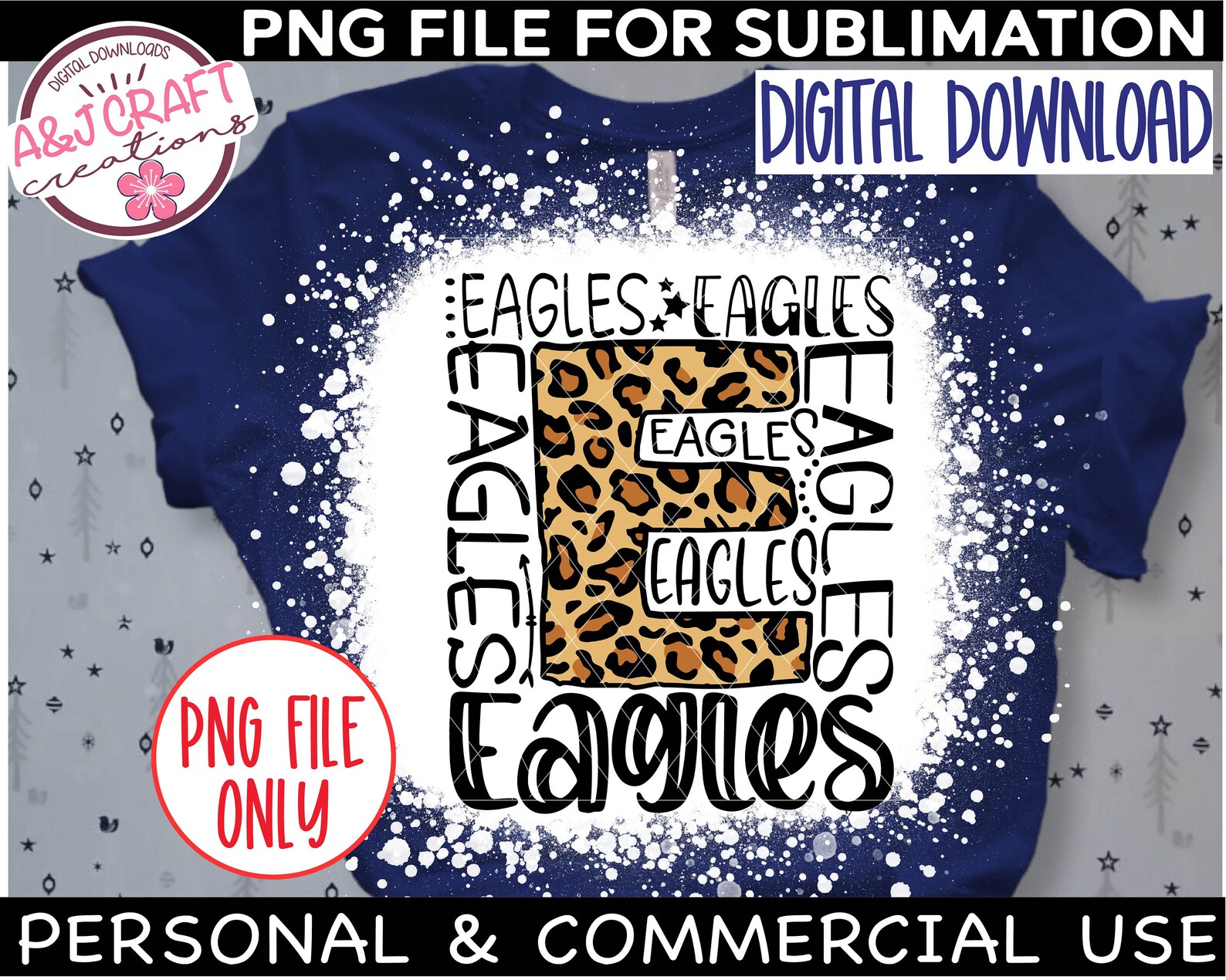 EAGLES Leopard Print PNG Eagles Sublimation Design Eagles - Etsy